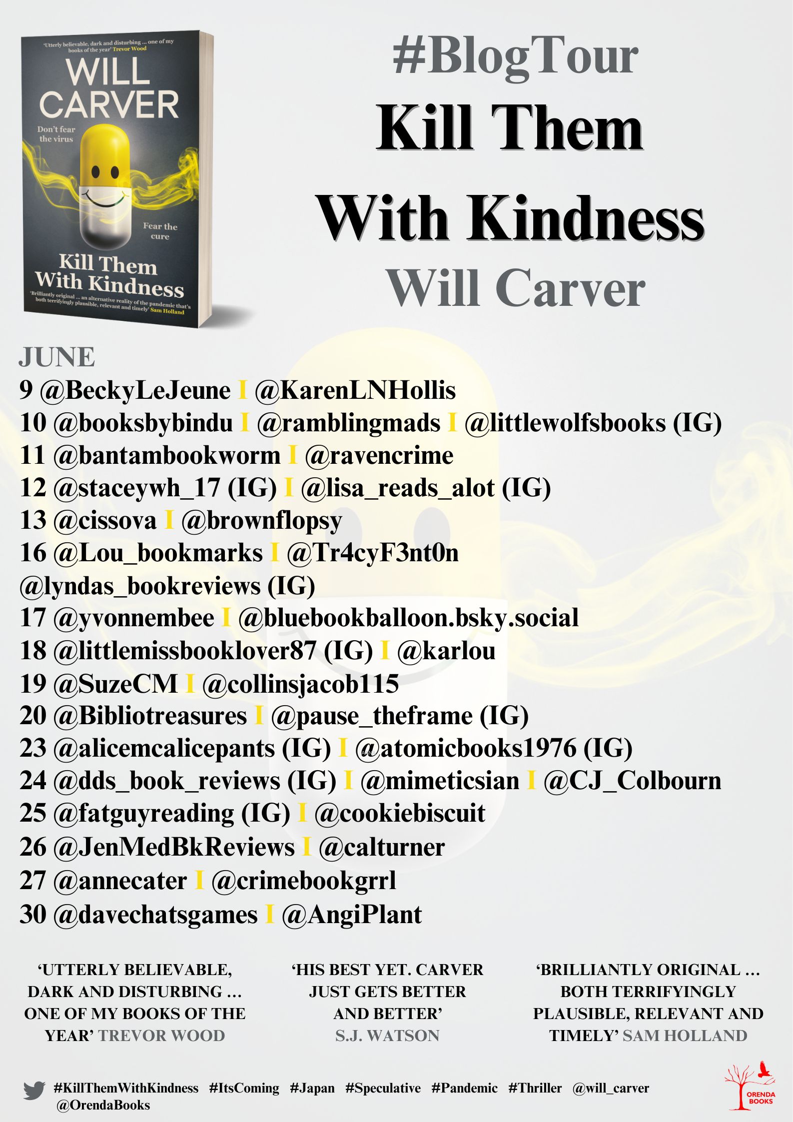 BLOG TOUR REVIEW: Kill Them With Kindness by Will Carver – Emma's ...