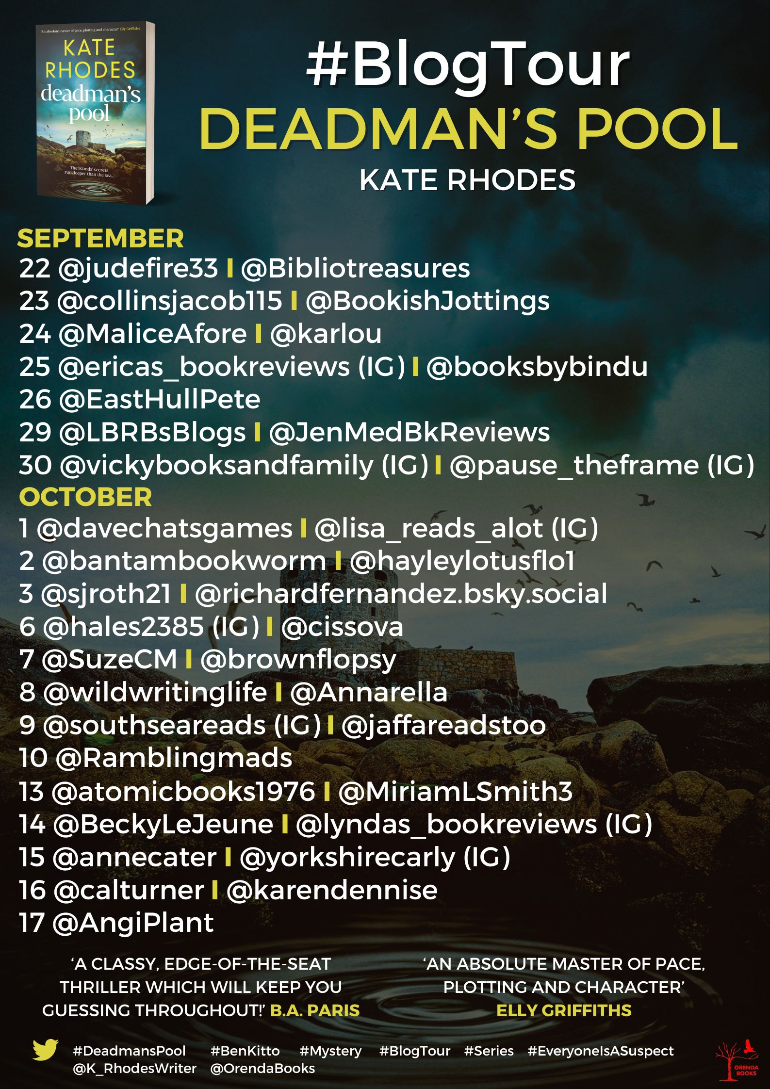 BLOG TOUR: Deadman’s Pool by Kate Rhodes – Emma's Biblio Treasures